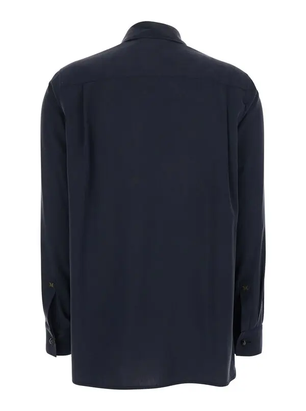 Max Mara Silk Long-sleeved Shirt With Applied Pocket - Multicolor