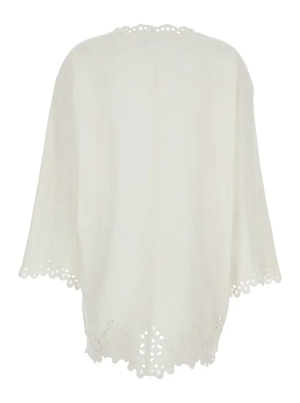 Isabel Marant Étoile Sherazade' Cotton Dress With Cut-out Details And Scalloped Hem - Multicolor