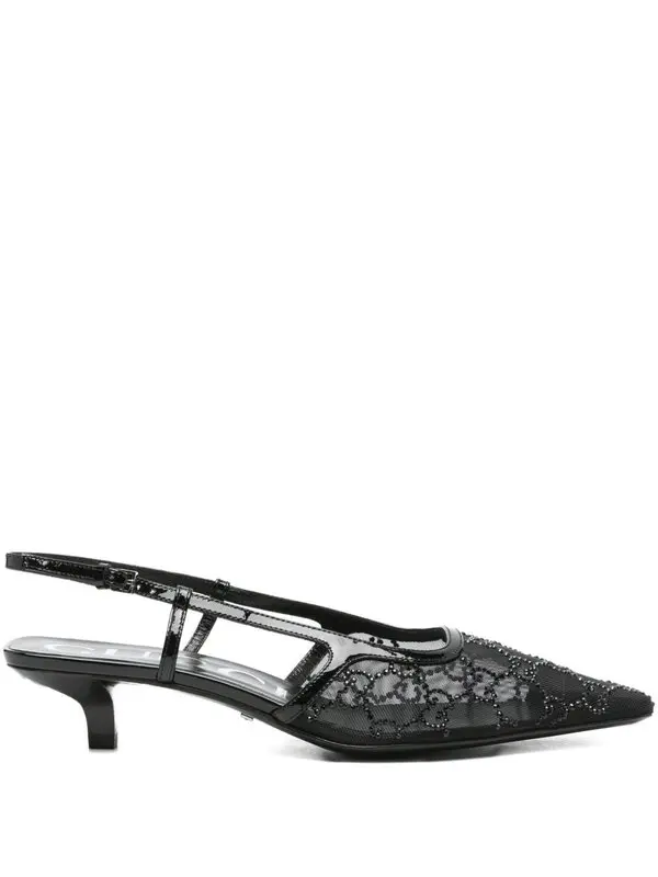 Gucci Crystal Embellished Slingback Pumps - Multicolor