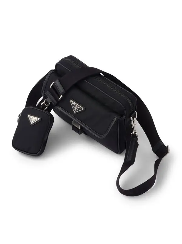 Prada Re-nylon And Saffiano Shoulder Bag - Black