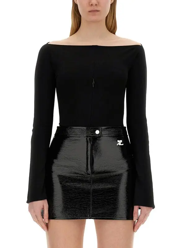 COURREGES Jersey Long Sleeve Body - Black