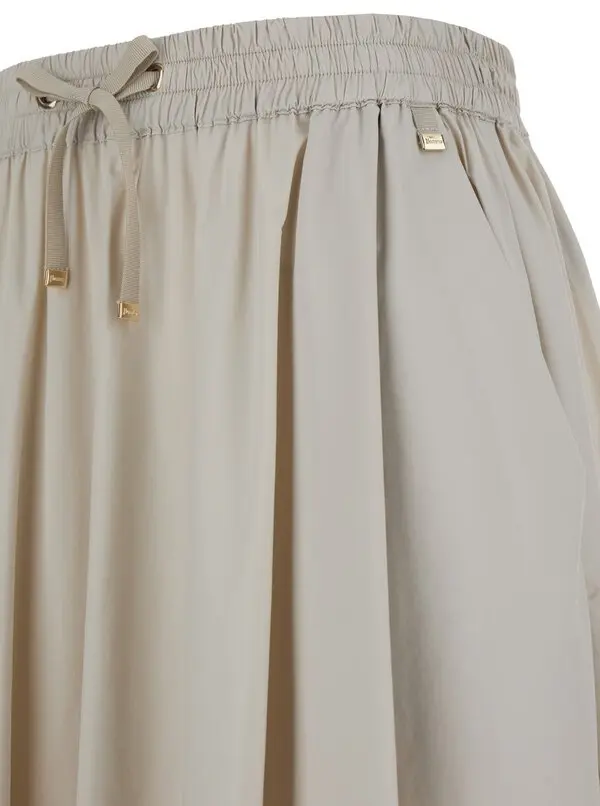 Herno Long Skirt With Drawstring In Stretch Polyamide - Multicolor