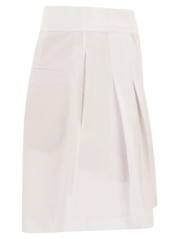 Brunello Cucinelli Active Shorts In Stretch Cotton Piqué With Logo