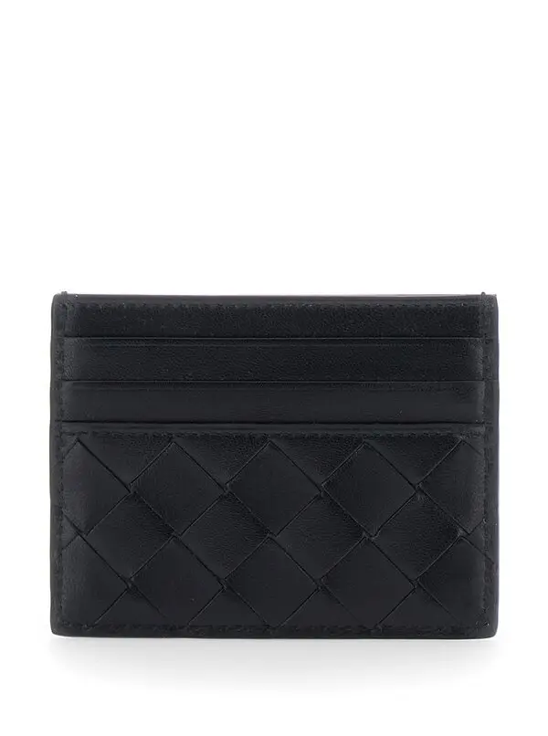 Bottega Veneta Black Leather Card Holder