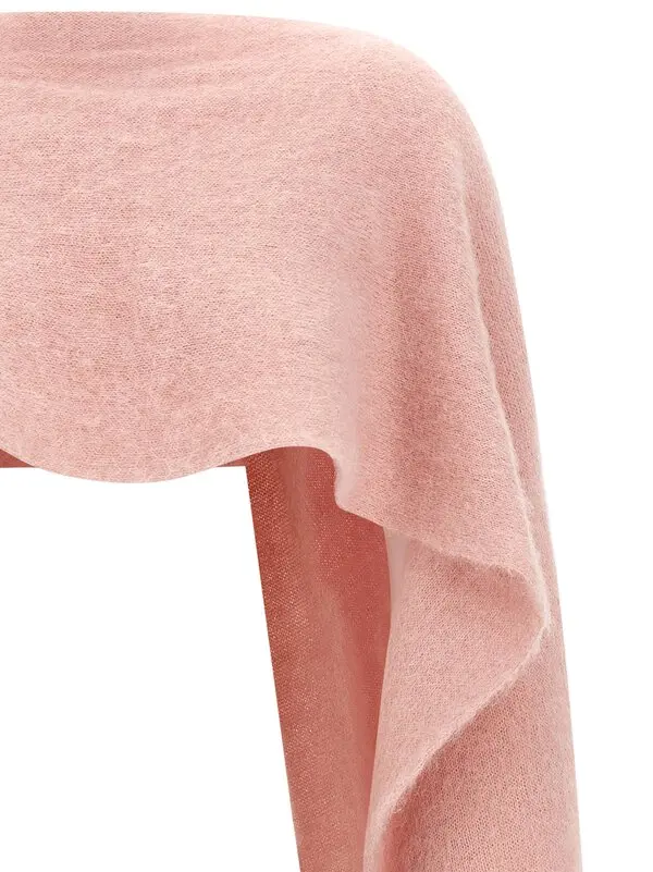 Moschino Glove Cape In Mohair Blend - Pink