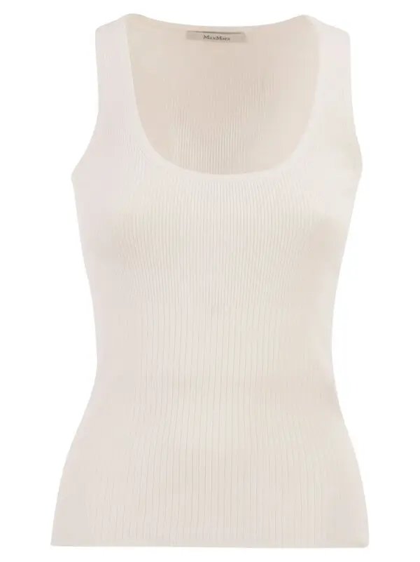 Max Mara Ribbed Sleeveless Top - White