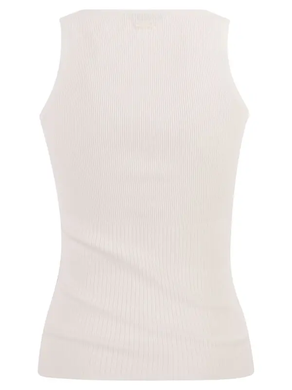 Max Mara Ribbed Sleeveless Top - White