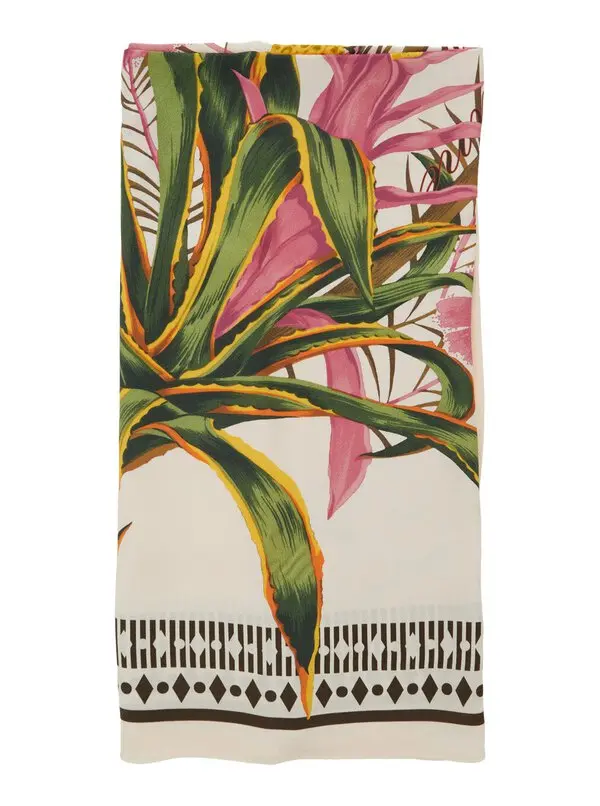 Blumarine Scarf With All-over Floral Print In Viscose For - Multicolor