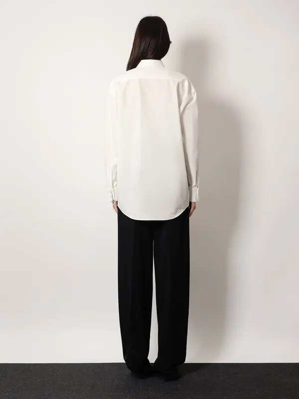 Saint Laurent Certified Cotton Shirt With Monogram Embroidery - Multicolor