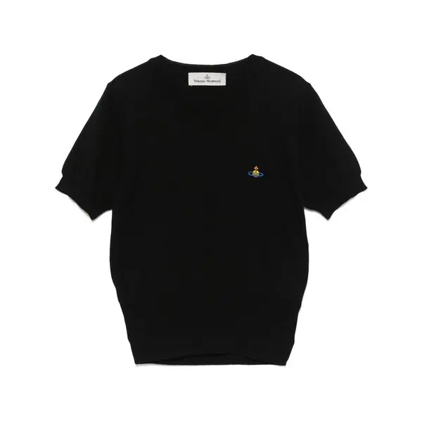 VIVIENNE WESTWOOD Knit T-shirt With Orb Logo Embroidery