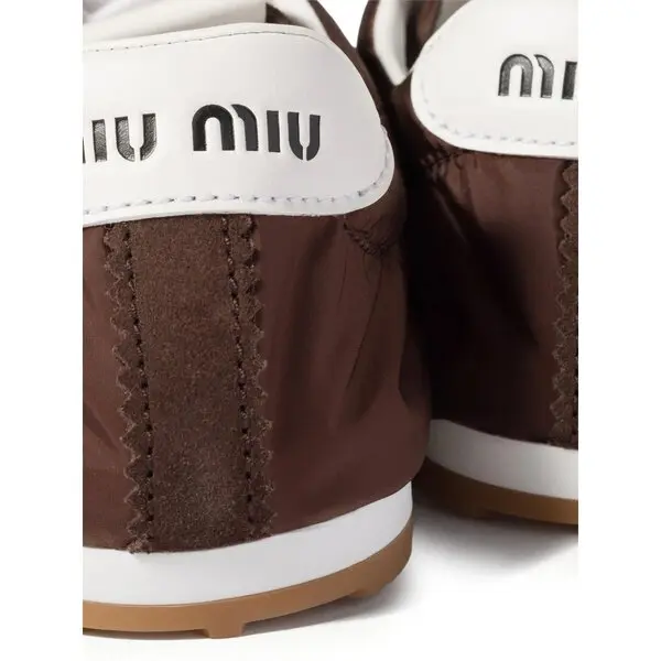 Miu Miu Suede And Recycled Polyester Lace-up Sneakers