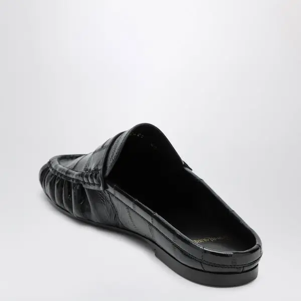 Saint Laurent Le Loafer Mules In Eel Leather - Blue