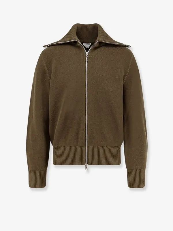 Bottega Veneta Wool And Cotton Zip-up Cardigan With Knot Detail - Multicolor