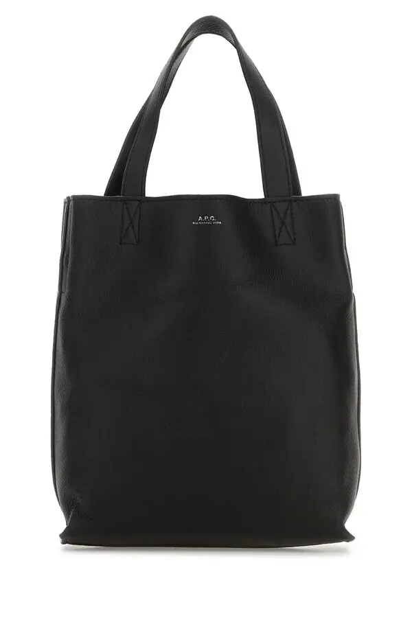 A.p.c. Small Leather Shopping Bag - Black