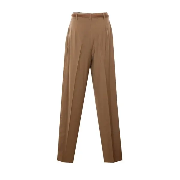 Max Mara Wide Leg Belted Wool Trousers