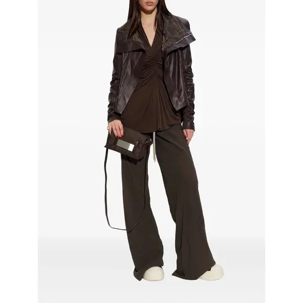 Rick Owens Draped V-neck Long Sleeve Top