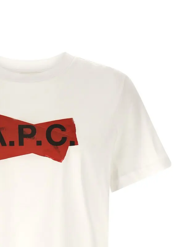 A.p.c. Scotch Rouge" Logo Print Cotton T-shirt - Red