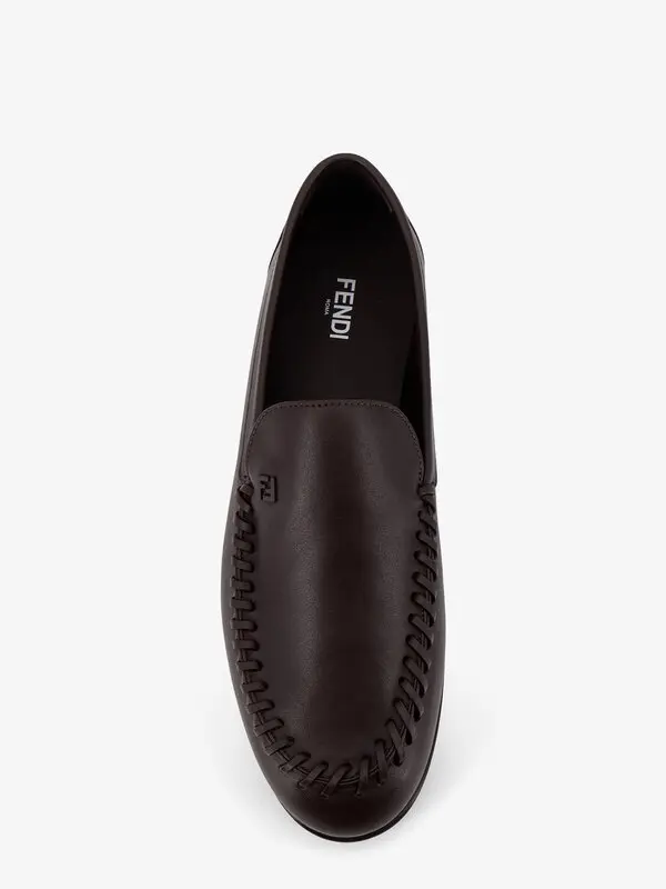Fendi Leather Loafers With Ff Metal Logo - Multicolor