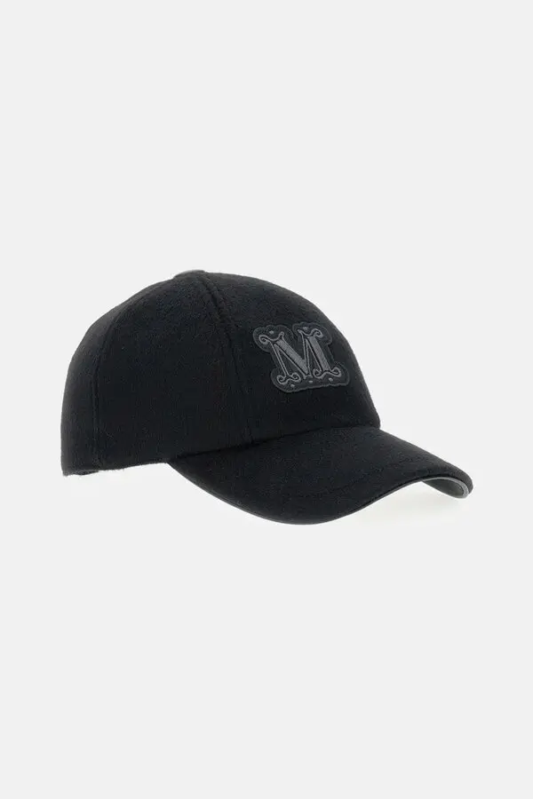 Max Mara Black Baseball Cap With 'm' Logo - Multicolor