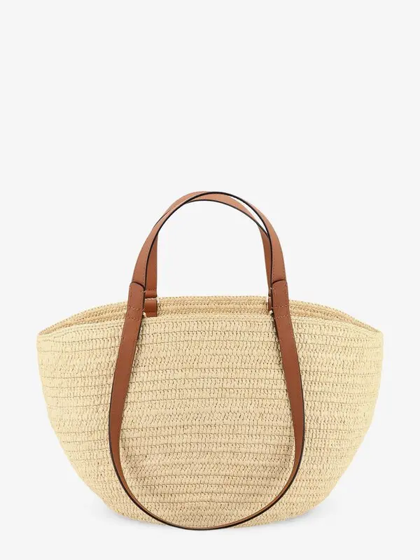 Loewe Raffia And Leather Handbag With 3d Anagram Logo - Multicolor