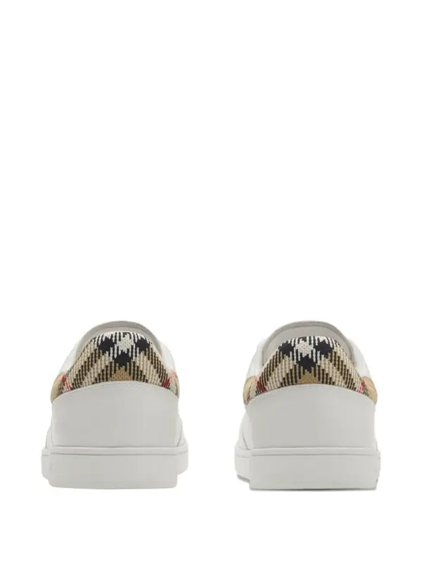 Burberry Suede Sneakers With Checked Trim