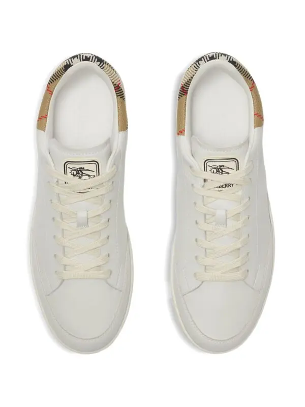 Burberry Suede Sneakers With Checked Trim