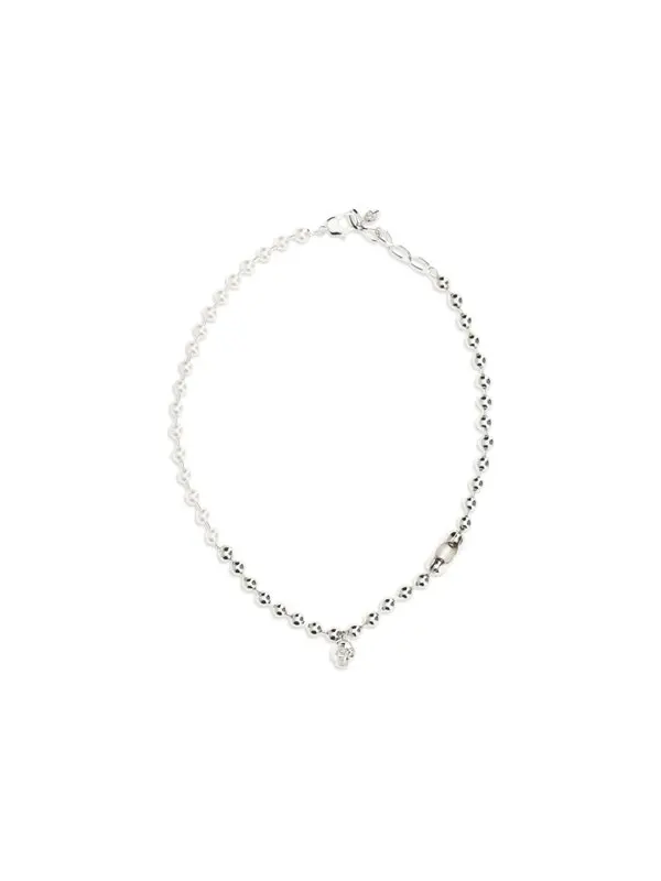Alexander McQueen Pearl Skull Pendant Necklace - White