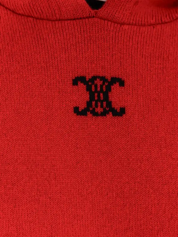 Celine Cashmere And Wool Blend Sweatshirt With Logo Inlay - Multicolor