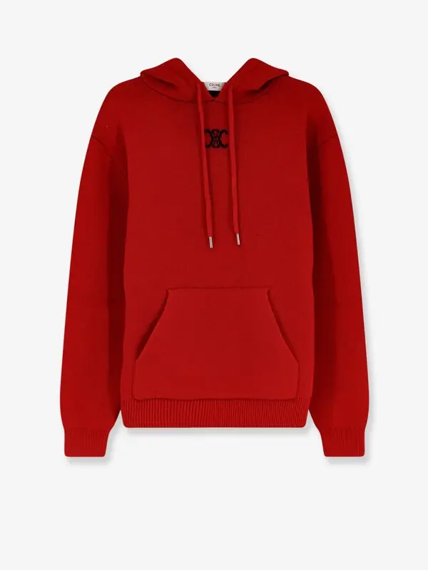 Celine Cashmere And Wool Blend Sweatshirt With Logo Inlay - Multicolor