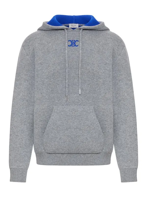 Celine Cashmere Hoodie With Embroidered Logo