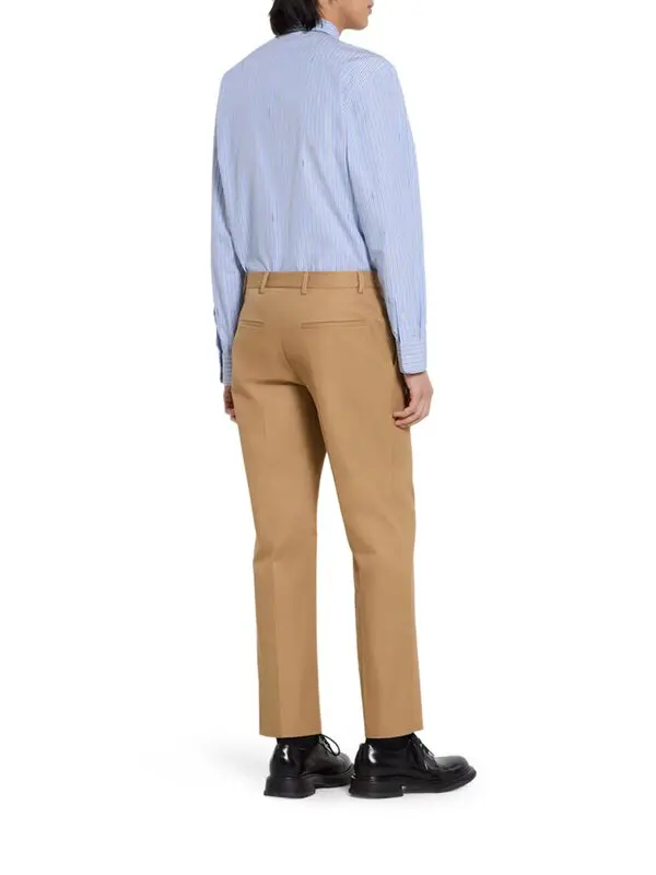 Gucci Striped Cotton Poplin Shirt With Logo