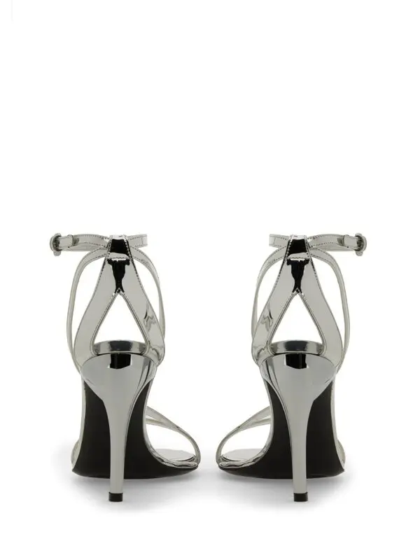 Alexander McQueen Armadillo Metallic Heeled Sandals
