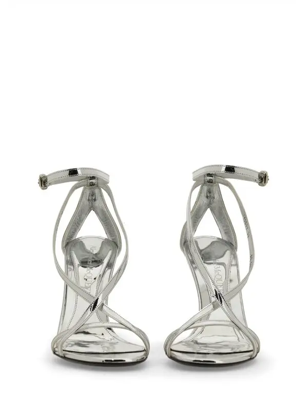Alexander McQueen Armadillo Metallic Heeled Sandals