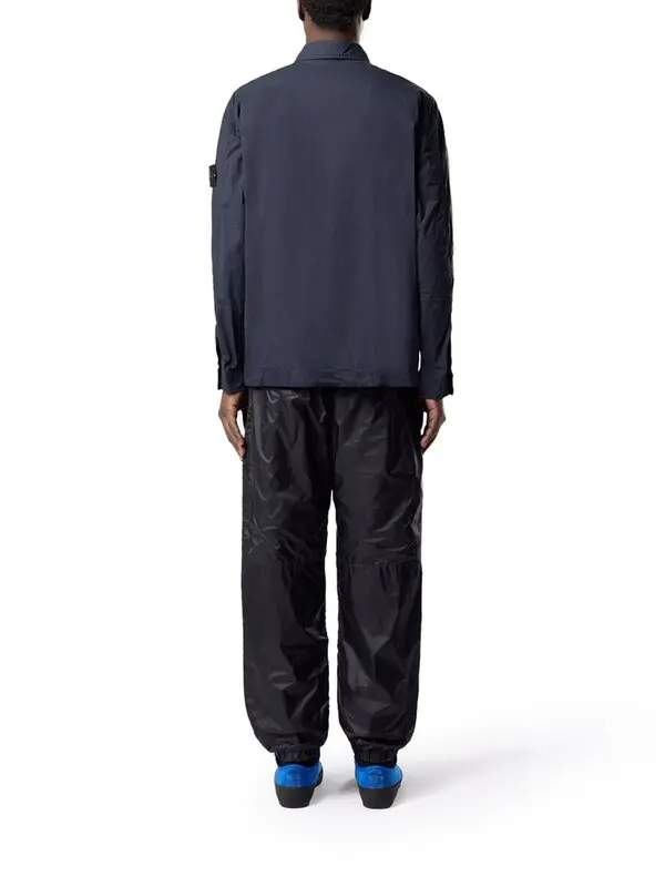 Stone Island Stretch Cotton Canvas Overshirt With Flap Pocket On The Chest - Multicolor