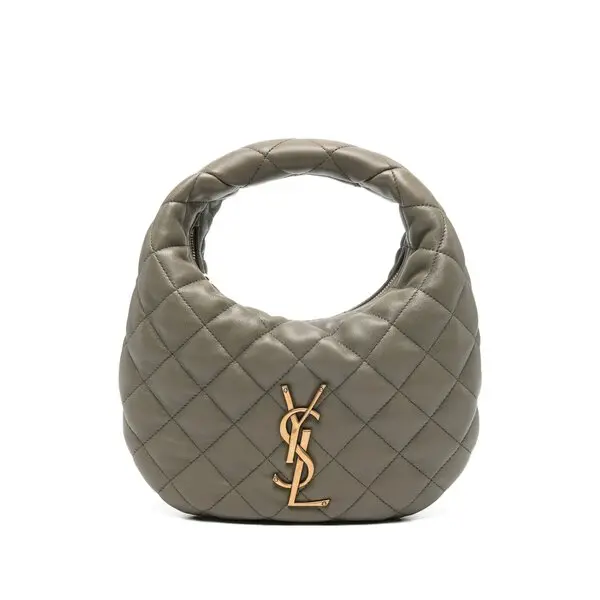 Saint Laurent Quilted Calf Leather Tote Bag - Green
