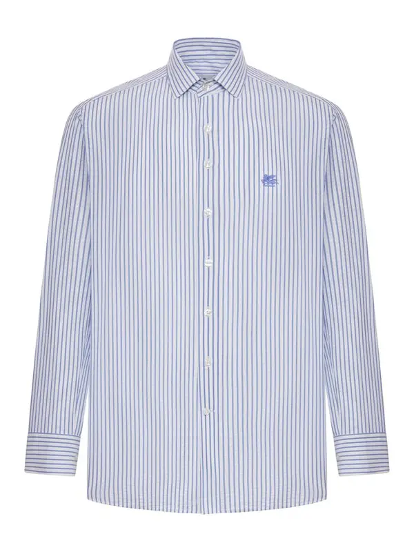 Etro Striped Seersucker Cotton Shirt