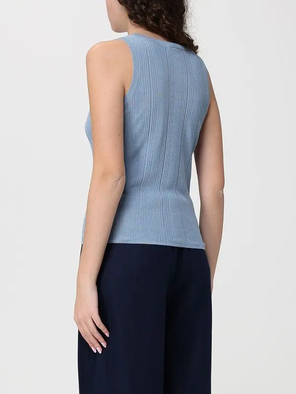 Max Mara Ribbed Knit Sleeveless Top - Blue