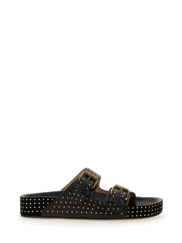 Isabel Marant Étoile Lennyo Studded Leather Sandals - Black