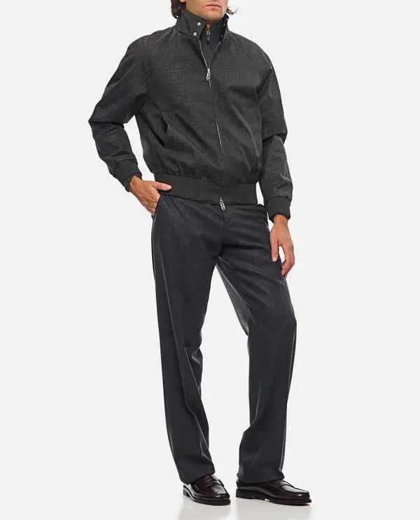 Fendi Coated Canvas Logo Zip-up Blouson