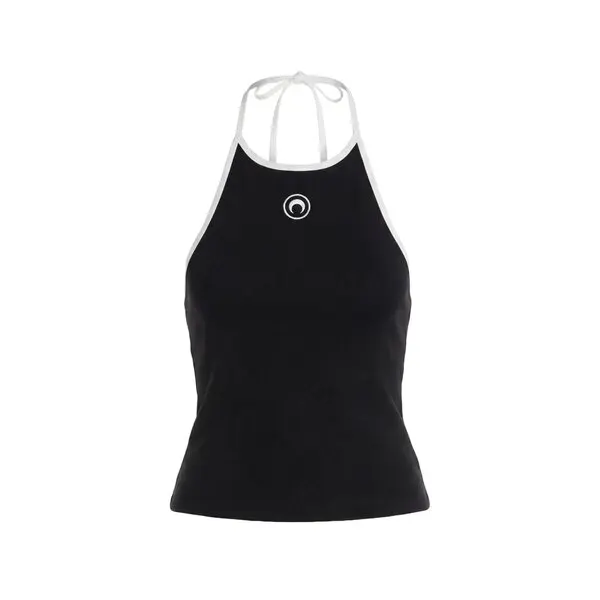 MARINE SERRE Cotton Logo Detail Tank Top