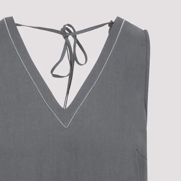 Peserico V-neckline Sleeveless Maxi Dress