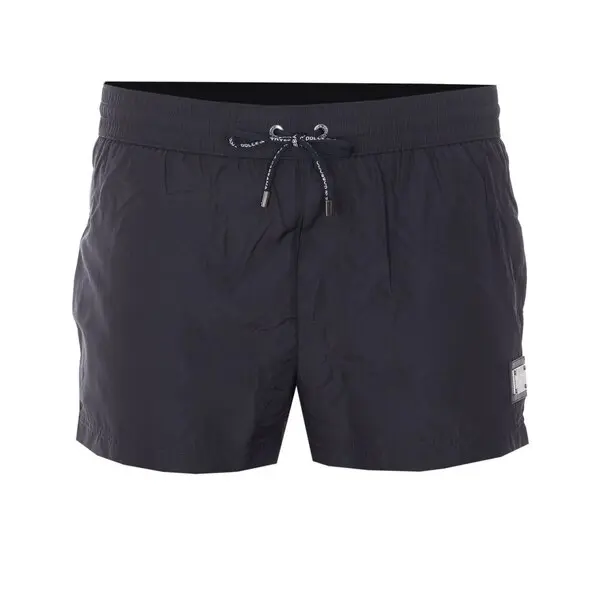 Dolce & Gabbana Plaque Logo Swimwear - Black