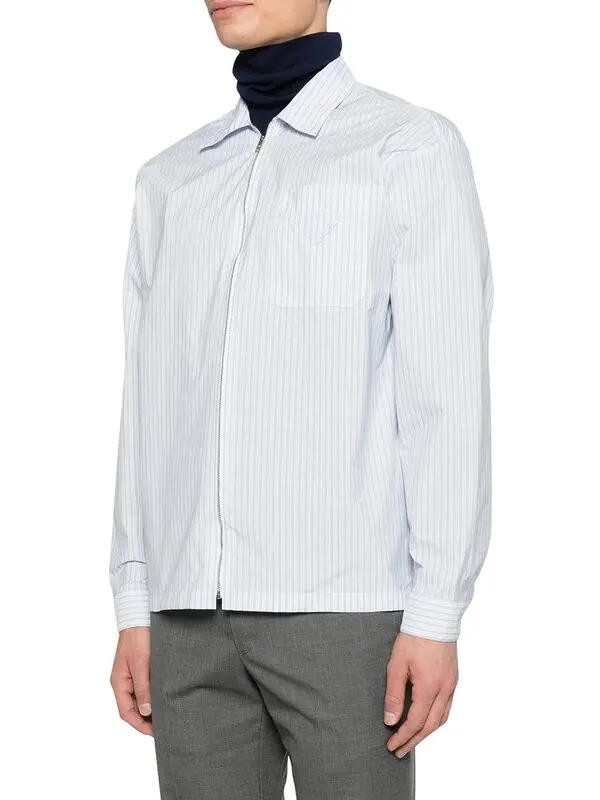 Prada Technical Fabric Shirt With Striped Pattern - Multicolor