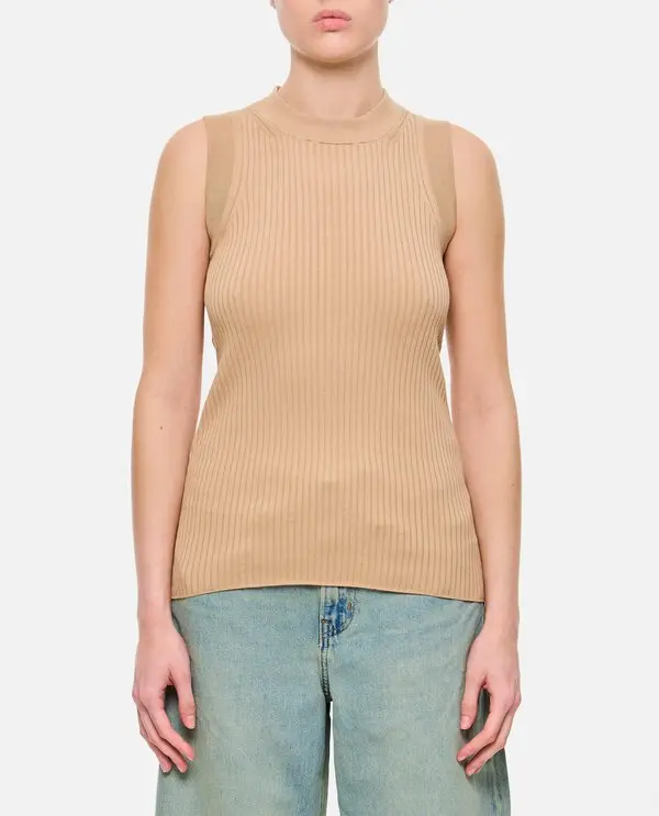 Sportmax Tione Ribbed Cotton Tank Top - Multicolor