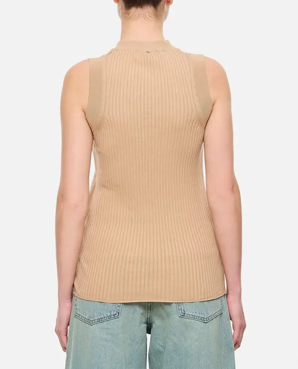 Sportmax Tione Ribbed Cotton Tank Top - Multicolor