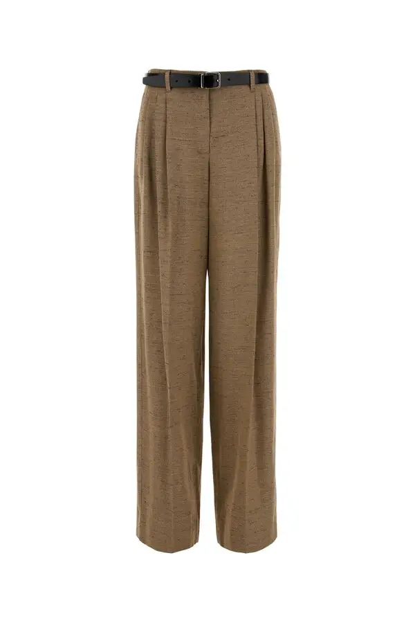 Dolce & Gabbana Biscuit Tweed Wide-leg Pant