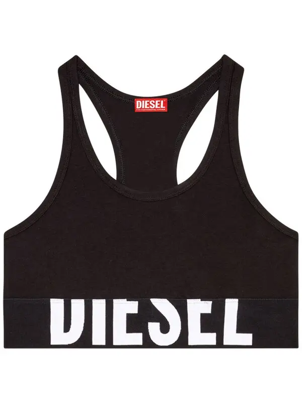 DIESEL® Logo Stretch-cotton Gym Bra - Multicolor