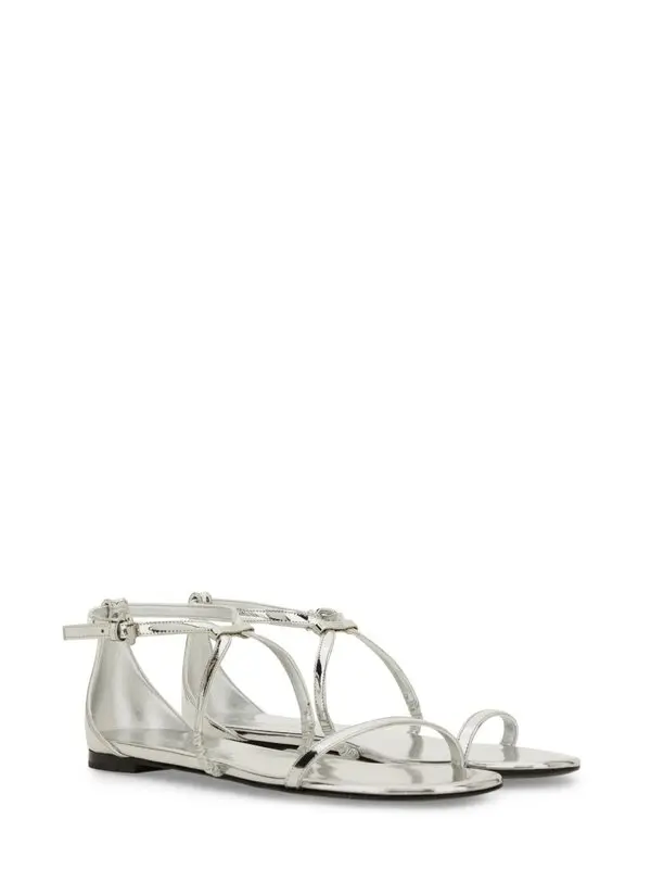 Alexander McQueen Metallic Foil Strappy Sandals
