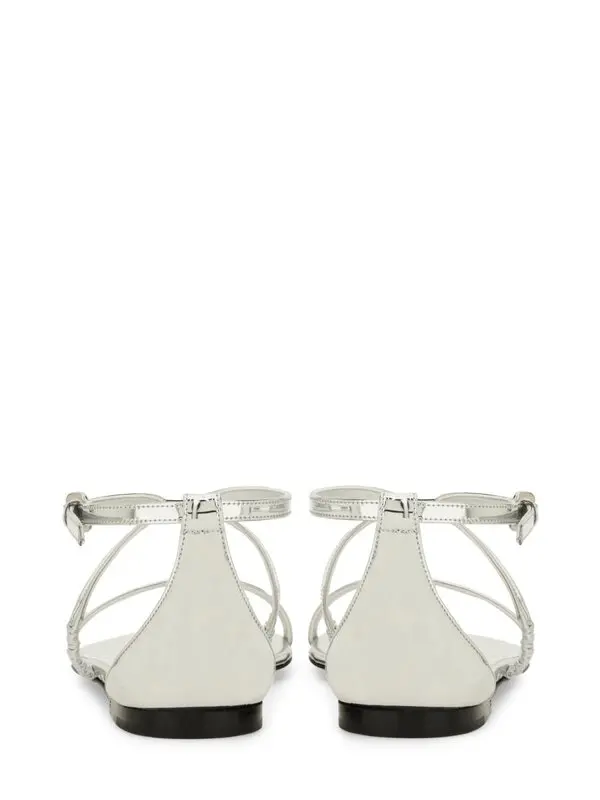 Alexander McQueen Metallic Foil Strappy Sandals