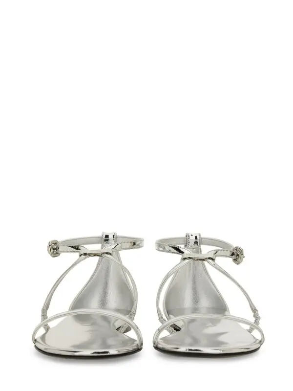 Alexander McQueen Metallic Foil Strappy Sandals